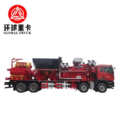 China 8×6 Drive Wheel Oilfield Fracturing Truck with 1697L/Min Maximum Plunger Pump Displacement and Euro 6 Emission Standard for sale