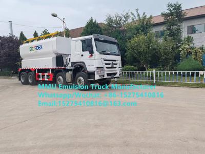 China HOWO 20TON MIXING AND CHARGING EMULSION BULKMASTER EXPLOSIVES VEHICLE FOR WET OR DRY BLASTHOLES MANUFACTURES AND DELIVERS UP TO THREE DIFFERENT BULK EXPLOSIVES IN ONE PASS FOR OPERATIONAL EFFICIENCY for sale