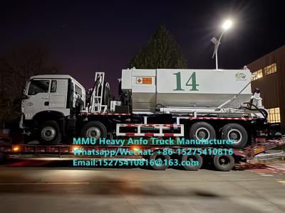 China Tread Bulk Truck mixing and charging multi-functional heavy ammonium oil explosives Truck 15/20/25Ton Heavy Emulsion ANFO Truck Russia/Kazakhstan/Uzbekistan/Indonesia/Guinea Mining Blasting Service for sale