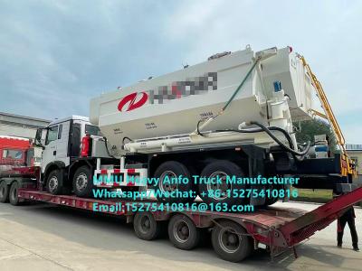China Super performance HOWO mixing and charging multi-functional heavy ammonium oil explosives Truck 15/20/25Ton Heavy Emulsion ANFO Truck Zambia/Zimbabwe/Tanzania/Ghana/Guinea/Peru Mining Blasting Service for sale