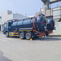 China HOWO 15CBM Vacuum Sewage Suction Truck with 6*4 Drive Wheel and Hydraulic Tipping Discharge for Septic Tank Cleaning for sale