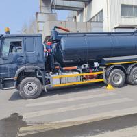 China HOWO 15CBM Vacuum Sewage Suction Truck with 6*4 Drive Wheel and Hydraulic Tipping Discharge for Septic Tank Cleaning for sale