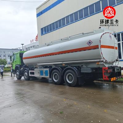 China Brand New HOWO TX 8×4 Aluminum Alloy Fuel Bowser for Ghana for sale