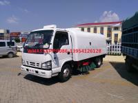 China White Special Purpose Truck , ISUZU 600P Single Cabin 4X2 Six Wheels 3M3 Mini Sweeper Road Truck for sale