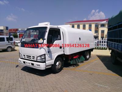 China White Special Purpose Truck , ISUZU 600P Single Cabin 4X2 Six Wheels 3M3 Mini Sweeper Road Truck for sale