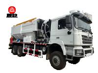 China SHACMAN 6x4 Bulk Emulsion Explosive Mixing and Charging Truck with 350 HP Diesel Engine, 300 kg/min Charging Efficiency, and 8-23 m Telescopic Hose Arm for sale