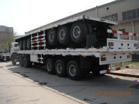 China 40ft Three Alxes Heavy Duty Semi Trailers Flatbed Truck With 14mm Upper Thickness for sale