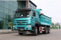 China Blue ZZ3257N4347A 10 Wheeler Dump Truck With HW76 Single Sleeper Cabin for sale