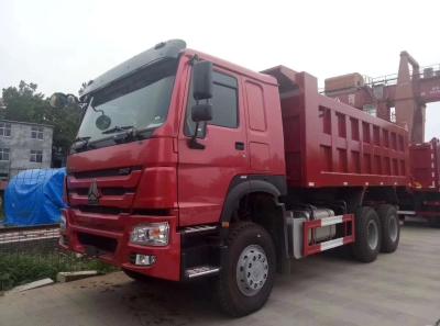 China Red Heavy Duty Dump Truck Euro 2 Emission Standard With ZF8118 Steering for sale