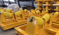China Height Adjustable Pipe Roller Support Stand PU Coated Roll for Large Diameter Pipe for sale