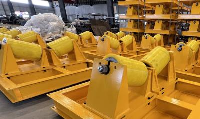 China Customizable Heavy Load Pipe Roller Stand PU Coated Rollers for Workshop Pipe Fabrication for sale