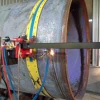 China High Efficiency CNC Pipe Bevel Profiling Machine Combined Plasma Flame Cutting Function for sale
