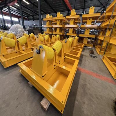 China Industrial Heavy-Load Pipe Roller Bracket 3 Ton PU Coated Anti‑Slip Pipe Support Roller Stand for sale