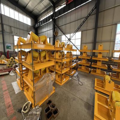 China Anti-Wear PU Coated 10 Ton Heavy‑Duty Pipe Roller Stand Pipeline Welding Support Roller Bracket for sale