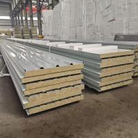 China Rockwool Roof Sandwich Panel with 12 Meters Length, 0.035 W/m·K Thermalconductivity and Grade A Fireproof for Energy Insulation for sale