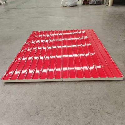 China Decorative pu sandwich fireproof roofing panels Exterior metal roof cladding panels Great wall sandwich panels for sale