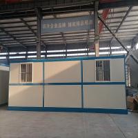 China OEM Galvanized Steel Portable Construction Site Sheds Office With Bathroom Canblue Border for sale