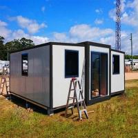 China Luxury Fold Up 3 In 1 40ft Expandable Container Home Relocatable Site Office for sale