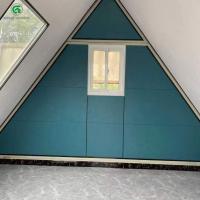 China Triangle Folding Container House Camouflage Appearance Glass Curtain Wall galvanized  steel for sale