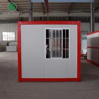 China Prefab Folding Container Home Red Frame Side Glass Door Galvanized Steel Frame Support for sale