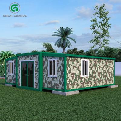 China Space Efficiency Expandable Container House Cabin 3 Bedrooms Save Time camouflage army for sale