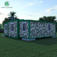 China Space Efficiency Expandable Container House Cabin 3 Bedrooms Save Time camouflage army for sale