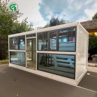 China Customized Glass Prefab Folding Container House Temporary Accommodation Resort for sale