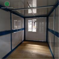 China Blue Frame Design Prefab Foldable Container House Temporary Shelter for sale
