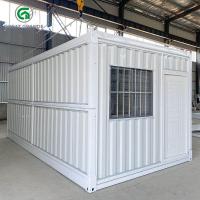 China Corrugated Wall Prefab Folding Container House Thermal Insulation Rock Wool Site Dormitory for sale