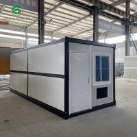 China Customized Prefab Folding Container House Black Frame Extended Double Glazing for sale