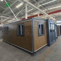 China 20ft Expandable Prefab Homes Metal Carved Board Dark Brown for sale