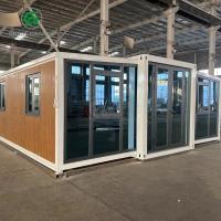China 20ft Foldable Tiny Houses Manufacturer Brown Glass Door ten minutes build galvanized steel frame for sale