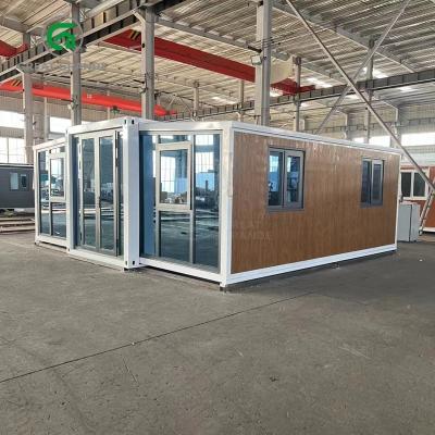 China 20ft Foldable Tiny Houses Manufacturer Brown Glass Door ten minutes build galvanized steel frame for sale
