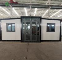 China 20ft Collapsible Container Homes Manufacturer black Glass Door Galvanized Steel Frame for sale