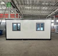 China 20ft Collapsible Container Homes Manufacturer black Glass Door Galvanized Steel Frame for sale