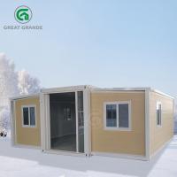 China 20ft Expanding House Manufacturer White Framed Yellow Wall Panels Resist Snow Rain for sale