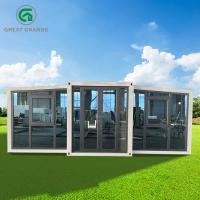 China 20ft Expandable Prefab Homes Manufacturer Galvanized Steel Frame Privacy Glass Doors for sale