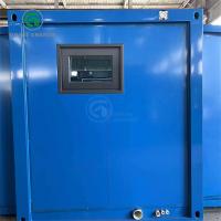 China 20ft Movable Container House Manufacturer Blue Frame Wall Panel Front Wall Glass for sale