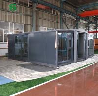 China 20FT Expandable Container Home Design Black Frame Black Wall Panel EPS Tempered Glass Door for sale