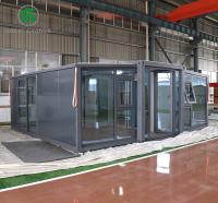 China 20FT Expandable Container Home Design Black Frame Black Wall Panel EPS Tempered Glass Door for sale