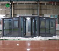 China 20FT Expandable Container Home Design Black Frame Black Wall Panel EPS Tempered Glass Door for sale