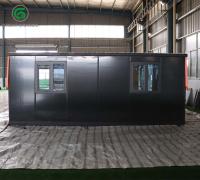 China 20FT Expandable Container Home Design Black Frame Black Wall Panel EPS Tempered Glass Door for sale