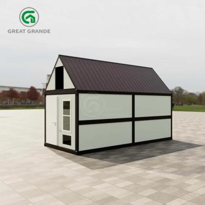 China 20ft Portable Fold Out House Manufacturer Wood Grain Panels Anti-snow Top for sale