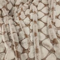 China Polyester Faux Fur Fabric 370 Gsm With Love Pattern Sheared For Pillow Blanket for sale