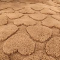 China Polyester Faux Fur Fabric 370 Gsm With Love Pattern Sheared For Pillow Blanket for sale