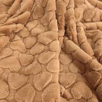 China Polyester Faux Fur Fabric 370 Gsm With Love Pattern Sheared For Pillow Blanket for sale