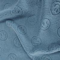 China 100% Polyester Sherpa Fabric Textile Warp Knitted Smilling Face Pattern Embossed for sale