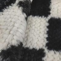 China Soft Polyester Rabbit Fur Fabric 500gsm Printed Plaid Fake For Winter Coat for sale
