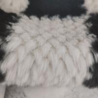China Soft Polyester Rabbit Fur Fabric 500gsm Printed Plaid Fake For Winter Coat for sale