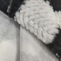 China Soft Polyester Rabbit Fur Fabric 500gsm Printed Plaid Fake For Winter Coat for sale
